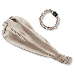 Diadem AILORIA "Set Headband und Scrunchie S aus Seide SOYEUX & DOUX", Damen, beige, Modet&uuml;cher