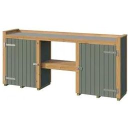 Pflanztisch Weka "optionale Erweiterung f&uuml;r Gartenhaus Killarney", graugr&uuml;n, eiche hell, B:235cm H:109cm T:50cm, Tische, verschiedene Farben und Gr&ouml;&szlig;en