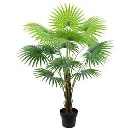 Kunstpalme I.GE.A. "F&auml;cherpalme im Topf", gr&uuml;n, B:98cm H:135cm L:98cm, Polyester, Kunstpflanzen, Realistische Pflanze f&uuml;r Wohnzimmer B&uuml;ro Hotel Dekopflanze