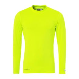 Kompressionsshirt Uhlsport "Baselayer Distinction Colors Kids", M&auml;dchen, Gr. 116, gelb (fluo gelb, schwarz), Obermaterial: 88% Polyester Pol. recyc.. 12% Elasthan EL., Shirts