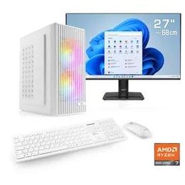 CSL PC-Komplettsystem "Spectrum V25287W", Energieeffizienz: E (A-G), wei&szlig;, Microsoft Windows 11 Home (64 Bit), 16 GB RAM 1.000 GB SSD, Computer_Komplettsysteme