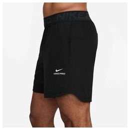 Shorts Nike "Nike Pro Training Men's Dri-FIT 6" Shorts", Herren, Gr. S, N-Gr, wei&szlig;, neutral, Obermaterial: 89% Polyester, 11% Elasthan, Hosen Shorts, aus elastischem Material, mit Rei&szlig;verschlusstaschen