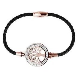 Adelia&acute;s Armband ADELIA ́S "Damen Armband &ndash; Lebensbaum aus Leder mit Strass Steinchen 18 cm", schwarz, Armb&auml;nder, Damen, 18cm, Leder, Armband, Ideal zum Verschenken &ndash; schlicht und stilvoll