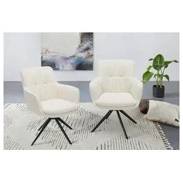 Esszimmerstuhl OTTO HOME "Nordtrud", creme, B:60cm H:87cm T:66cm, Webstoff 100% Polyester, St&uuml;hle, Esszimmerstuhl, pflegeleichter Webstoff Bezug, pulverbeschichtetes Metallgestell