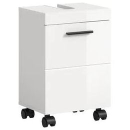 Waschbeckenunterschrank Welltime "AVON, Breite 40 cm, 1 T&uuml;r, 1 Einlegboden, 2 F&auml;cher", wei&szlig;, wei&szlig; hochglanz, B:40cm H:58cm T:30cm, FSC-zertifizierter Holzwerkstoff, Schr&auml;nke, Waschbeckenunterschrank, Badm&ouml;bel, Badschrank, Unterschrank, Waschtisch, Kommode, Bad