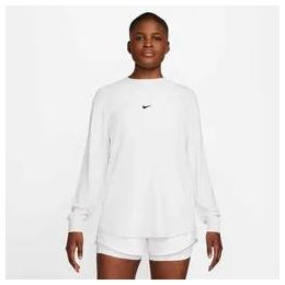 Funktionsshirt Nike "W NK ONE RELAXED DF LS TOP", Damen, Gr. M, wei&szlig;, schwarz, Obermaterial: 81% Polyester, 13% Baumwolle, 6% Elasthan, normal, Rundhals, Shirts Funktionsshirt, lockere Passform, verl&auml;ngerter Schnitt, leichtes Jersey-Material