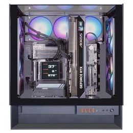 Hyrican COUGAR Gaming-PC "OmnyX BK 8073 AMD Ryzen 9 9950X3D 32GB DDR5 2TB SSD RTX 5090", schwarz, Microsoft Windows 11 Home (64 Bit), 32 GB RAM 2.000 GB SSD, Desktop-PCs, Windows 11, DDR5 RAM, Wasserk&uuml;hlung