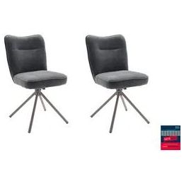 4-Fu&szlig;stuhl MCA furniture, anthrazit, taupe, anthrazit, B:52cm H:91cm T:64cm, Polyester, St&uuml;hle, 180 drehbar, Taschenfederkern