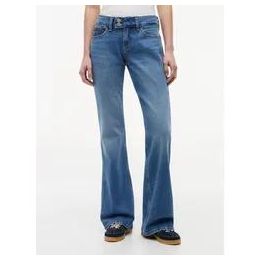 Tommy Hilfiger Bootcut-Jeans TOMMY JEANS "SIA LOW BOOTCUT BJ0133", Damen, Gr. 25, L&auml;nge 30, denim medium, Denim/Jeans, Obermaterial: 99% Baumwolle, 1% Elasthan, unifarben, lang, Jeans, Baumwollmischung, low waist