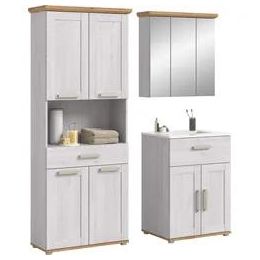 Badm&ouml;bel-Set Welltime "COSENZA", sibiu l&auml;rche nachbildung, B:149cm H:187cm T:34cm, FSC-zertifizierter Holzwerkstoff, Kastenm&ouml;bel-Sets, Badm&ouml;bel-Set, Bad-Kombination, Badezimmer, Kombi, Bad, Bad-M&ouml;bel