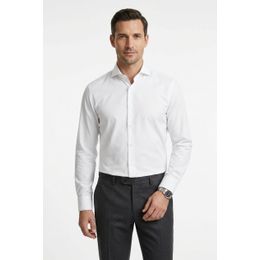 Businesshemd BOSS, Herren, Gr. 41, N-Gr, wei&szlig;100, Web, Obermaterial: 100% Baumwolle, unifarben, regular fit normal, Rundhals, 2-Knopf-Manschette mit Schlitz, Hemden, Kentkragen, Regular Fit, Baumwollmischung