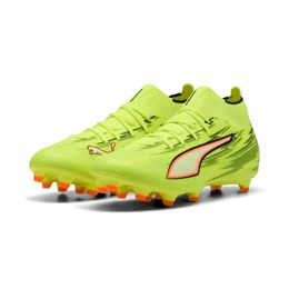 Fu&szlig;ballschuh Puma "ULTRA 6 MATCH+ FG/AG", Damen, Gr. 42,5, gelb alert, Puma schwarz, glowing rot, lime squeeze, Synthetik, Schuhe Fu&szlig;ballschuh, f&uuml;r Rasen- und Kunstrasenpl&auml;tze, mit SPEEDSYSTEM Laufsohle