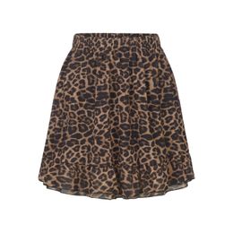 Sommerrock CLOUD 5IVE "CLOUD 5IVE Cloud 5ive Tiered Skirt", Damen, Gr. M, leo, 100% Polyester, loose fit, R&ouml;cke