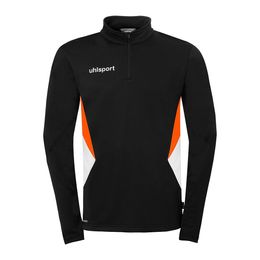 Trainingspullover Uhlsport "1/4 ZIP TOP Equipe 29 Kids", Jungen, Gr. 140, schwarz (schwarz, wei&szlig;, fluo orange), Obermaterial: 100% Polyester Pol. recyc.., Pullover