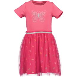 Jerseykleid Blue Seven "Blue Seven M&auml;dchen T&uuml;llkleid mit Glitzer", M&auml;dchen, Gr. 104, 4210, pink, 95% Baumwolle, 5% Elasthan, normal, Rundhals, Kleider Jerseykleid