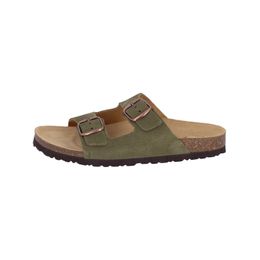 Pantolette Lico "Bioline Pantolette", Damen, Gr. 36, gr&uuml;n (oliv), Obermaterial: 50% Rindsleder Leather cow. 50% Lammleder LEL., Schuhe Pantolette