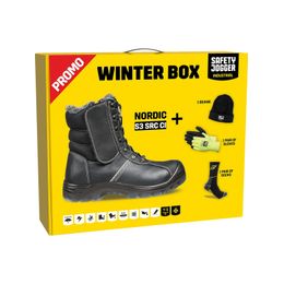 Sicherheitsschuh SAFETY JOGGER WORKS "Winterbox Nordic" Gr. 39, schwarz, 39, Obermaterial: 50% Rindsleder Leather cow. 50% Lammleder LEL., Schuhe