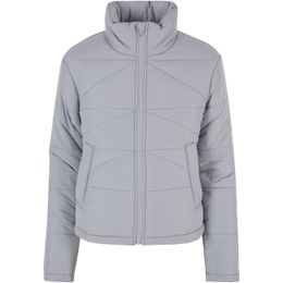 Allwetterjacke Urban Classics "Urban Classics Damen Ladies Arrow Puffer Jacket", Damen, Gr. M, lightasphalt, 100% Polyester, unifarben, normal, Rundhals, Jacken