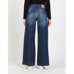 Weite Jeans Gang "94PAIGE WIDE", Damen, Gr. 31, N-Gr, cosy dunkelblau, Denim/Jeans, Obermaterial: 94% Baumwolle, 5% Elastomultiester, 1% Elasthan, regular fit, Jeans, mit eingesetztem Seitenstreifen