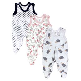 Strampler TUPTAM "Strampler Baby M&auml;dchen Strampler mit Fu&szlig; 3er Pack", Jungen, Gr. 50, N-Gr, grau (farbenmix 3), Obermaterial: 100% Baumwolle CO., Overalls