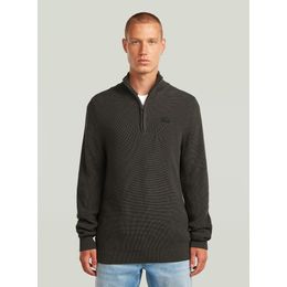 G-Star Raw Longpullover G-STAR "Pullover Half Zip Knit", Herren, Gr. L, cloack, Obermaterial: 100% Baumwolle, Pullover Longpullover