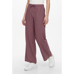 Culotte Only "ONLGOA MW LIN BL PULL-UP CULOTTE CC PNT", Damen, Gr. XS, N-Gr, rose braun, Web, Obermaterial: 70% Viskose, 30% Leinen, unifarben, kn&ouml;chelfrei, Hosen Culotte, mit Leinen
