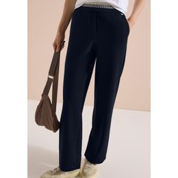 Stoffhose Cecil, Damen, Gr. M, L&auml;nge 32, universal blau, Stoff, 61% Viskose, 32% Polyamid, 7% Elasthan, unifarben, loose fit lang, Hosen Stoffhose, im Loose Fit