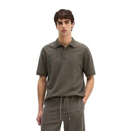 Marc O'Polo Poloshirt MARC O'POLO "aus weichem Boucl&eacute;-Jersey", Damen, Gr. L, schwarz nickle, Obermaterial: 64% Baumwolle, 36% Polyester, unifarben, loose fit, Shirts