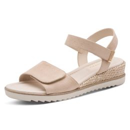 Keilsandalette Tamaris, Damen, Gr. 38, rose, Textil, Veloursleder, unifarben, Schuhe, Riemchensandale, Sommerschuh in veganer Verarbeitung