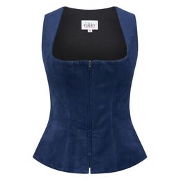 N&uuml;bler Dirndlbluse N&Uuml;BLER "Trachtenmieder Manuela", Damen, Gr. 36, blau, Obermaterial: 100% Polyester PES., Blusen Dirndlbluse