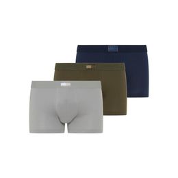Trunk "DTM", Herren, Gr. L (52), 3 Stk., antique silber, pitch blau, army gr&uuml;n, Jersey, Obermaterial: 95% Baumwolle, 5% Elasthan, Tommy Hilfiger Underwear, Unterhosen