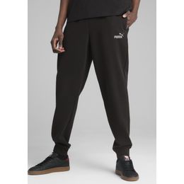 Trainingshose Puma "ESS 2 COLOR NO. 1 LOGO SWEATPANTS FL CL", Herren, Gr. XL, N-Gr, schwarz (Puma schwarz), Fleece, Obermaterial: 66% Baumwolle, 34% Polyester, bedruckt, regular fit normal, Hosen Trainingshose, Jogginghose, elastischer Bund mit innenliegendem Kordelzug