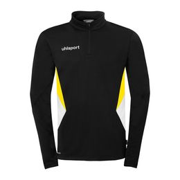 Trainingspullover Uhlsport "1/4 ZIP TOP Equipe 29 Kids", Jungen, Gr. 128, schwarz (schwarz, wei&szlig;, limonengelb), Obermaterial: 100% Polyester Pol. recyc.., Pullover