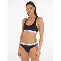 String, Damen, Gr. XL (42/44), blau (desert sky (dunkelblau)), Webqualit&auml;t, Obermaterial: 53% Baumwolle, 35% Modal, 12% Elasthan, Tommy Hilfiger Underwear, unifarben, figurbetont, Unterhosen String, mit Logo auf dem Taillenbund