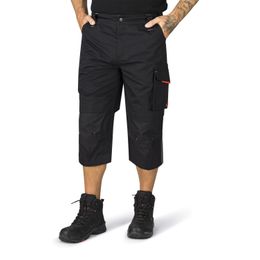 Arbeitsshorts HERO by John Medoox "TACOMA Pro Workwear 3/4-Hose", Herren, Gr. 46, schwarz, Sweatware, 65% Polyester, 35% Baumwolle, gerade kurz, Hosen, Arbeits-3/4-Hose in Funktionsqualit&auml;t f&uuml;r Herren