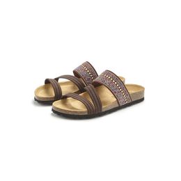 Lascana Pantolette 'Mule, Sandale, offener Schuh, Sommerschuh,' braun Gr. 36 f&uuml;r Damen. Mit Glitzersteine