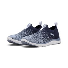 Slip-On Sneaker Puma "SOFTRIDE REMI SLIP-ON KNIT WN'S", Damen, Gr. 36, Puma navy, snow mountain blau, gray sky, Textil, Schuhe, f&uuml;r Sport, mit SOFTFOAM+ D&auml;mpfung, aus gestricktem Textil
