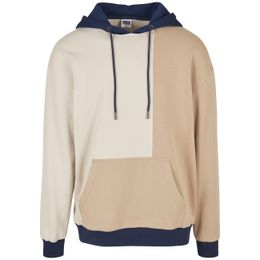Kapuzenpullover Urban Classics "Urban Classics Herren Oversized Color Block Hoody", Herren, Gr. L, softseagrass, unionbeige, 65% Baumwolle, 35% Polyester, mehrfarbig, oversize, ohne Ausschnitt, Pullover Kapuzenpullover