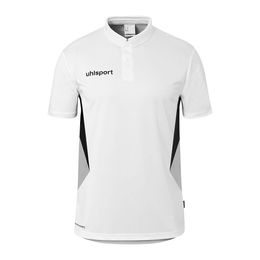 Poloshirt Uhlsport "POLO SHIRT Equipe 29 Kids", M&auml;dchen, Gr. 140, wei&szlig; (wei&szlig;, steingrau, schwarz), Obermaterial: 100% Polyester Pol. recyc.., Shirts