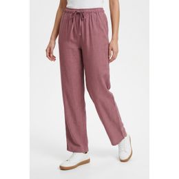 Schlupfhose Only "ONLSIESTA MW PULL-UP LINEN BL PNT NOOS", Damen, Gr. L, L&auml;nge 32, rose braun, Web, Obermaterial: 80% Viskose, 20% Leinen, unifarben, straight fit normal, Hosen Schlupfhose, Viskosemischung