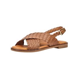 Riemchensandale OH MY SANDALS "Oh My Sandals Sandalen Leder", Damen, Gr. 37, braun, Leder, Schuhe Riemchensandale