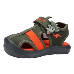 Sandale Kangaroos "K-TOE ELLIS", M&auml;dchen, Gr. 21, gr&uuml;n (olive, dino), Mesh, Synthetik, Schuhe Sandale