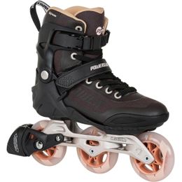 Inlineskates Powerslide "Phuzion Radon Bronze 90" Gr. 38, schwarz (schwarz, braun, bronzefarben), Inlineskates_Rollschuhe, Kinder, 38 (bis 100 kg), Kunstfaser