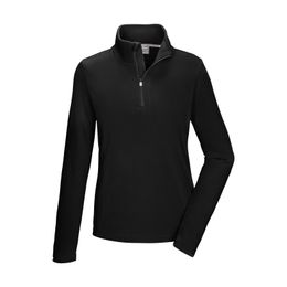Fleeceshirt Killtec "KSW 101 WMN FLC SHRT", Damen, Gr. 42, schwarz, Obermaterial: 100% Polyester, Shirts, Fleeceshirt mit Stehkragen, warm, Rei&szlig;verschluss mit Kinnschutz