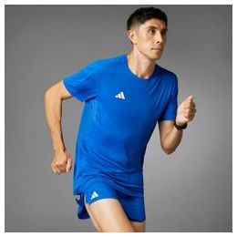 Laufshirt Adidas PERFORMANCE "ADIZERO ESSENTIALS RUNNING", Herren, Gr. M, blau (royal blau), Obermaterial: 100% Polyester, normal, Rundhals, Shirts Laufshirt