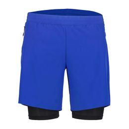 Trainingsshorts Rukka "Rukka Shorts Maaninka 2In1", Herren, Gr. L, Normalgr&ouml;&szlig;en, blau, Stoff, 87% Polyester, 13% Elasthan, Hosen