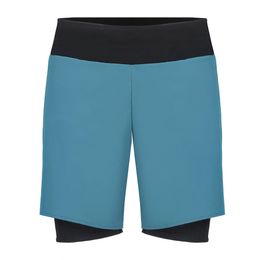 Trainingsshorts Rukka "Rukka Shorts Musku 2In1", Herren, Gr. L, Normalgr&ouml;&szlig;en, emerald, Stoff, 87% Polyester, 13% Elasthan, Hosen