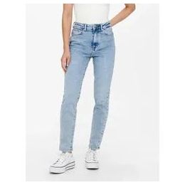 High-waist-Jeans Only "ONLEMILY &ndash; Ankle-Jeans mit High Waist und geradem Schnitt", Damen, Gr. 30, L&auml;nge 30, blau (light blau denim), Denim/Jeans, Obermaterial: 99% Baumwolle, 1% Elasthan, unifarben, schmal kn&ouml;chellang, Jeans High-Waist-Jeans, helle Waschung f&uuml;r einen ausgewaschenen und helleren Denim-Look, Topseller