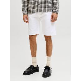 Jack & Jones Shorts JACK & JONES "JJIRICK JJORIGINAL SHORTS AT 999", Herren, Gr. L, N-Gr, wei&szlig; pack:optic wei&szlig;, Web, Obermaterial: 64% Baumwolle, 34% Polyester, 2% Elasthan, unifarben, regular fit knielang, Hosen Shorts