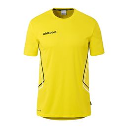 Trainingsshirt Uhlsport "Trainings-T-Shirt Equipe 29 Kids", M&auml;dchen, Gr. 116, gelb (limonengelb, wei&szlig;, schwarz), Obermaterial: 100% Polyester Pol. recyc.., Shirts